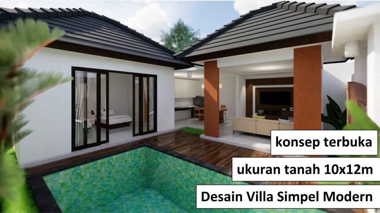 Desain Villa simple, ukuran tanah 10x12m, dapur dan ruang keluarga ...