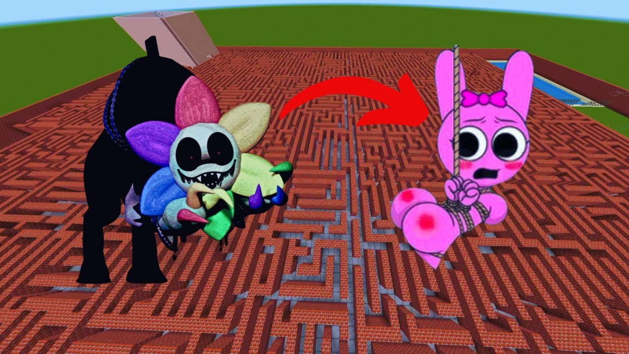I Found New Sprunki Pinki Sus X Dandy's World Mod In Maze Minecraft ...