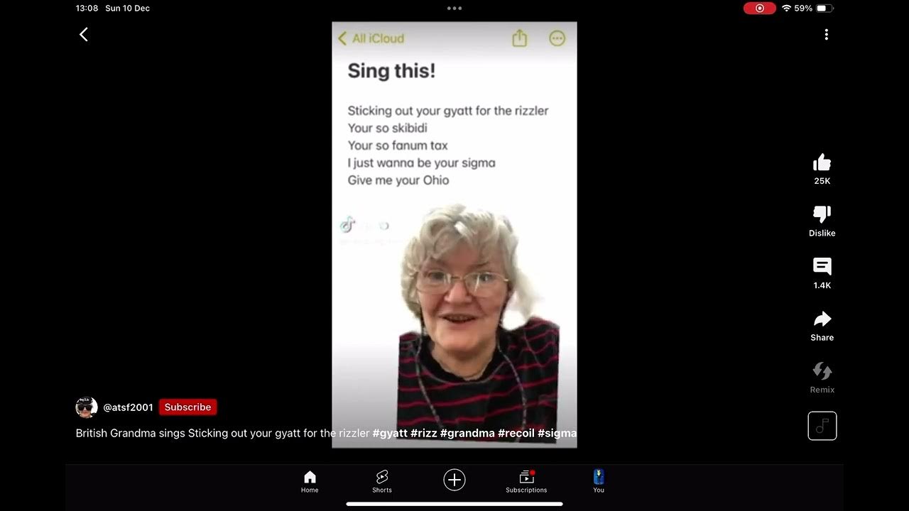 Grandma sings sticking out your Gyatt - YouTube