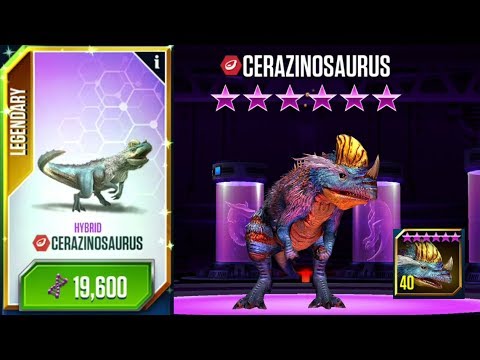 Cerazinosaurus Max Level - Jurassic World The Game - YouTube