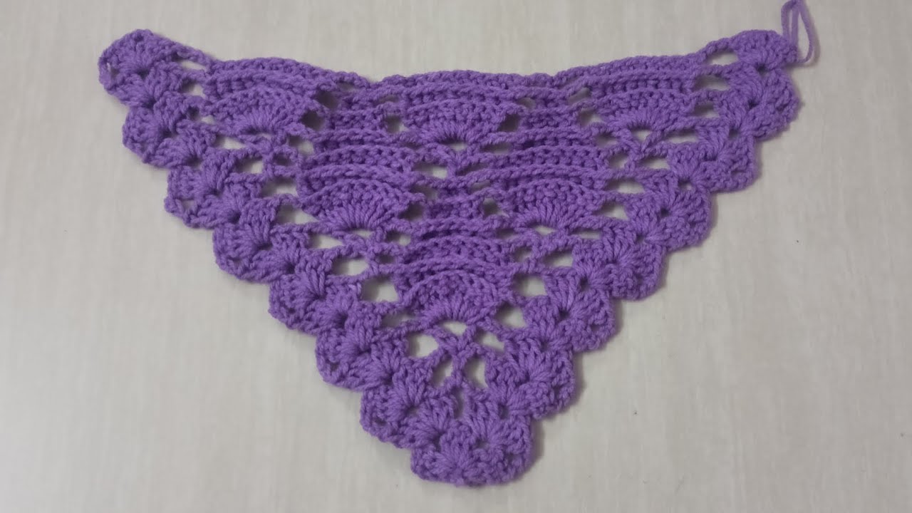 Crochet Easy Triangle Shawl Pattern Tutorial For Beginners - YouTube