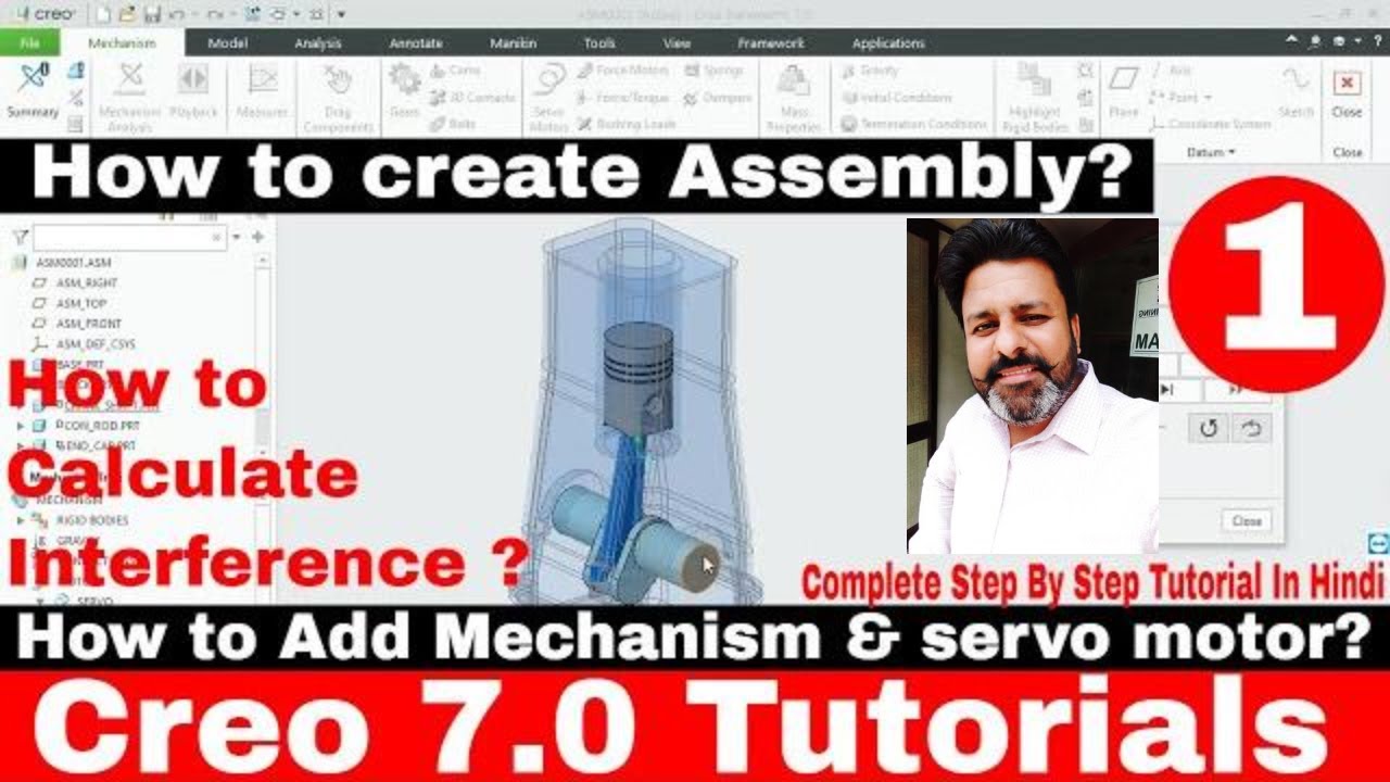 Creo 7.0 Parametric Tutorials for beginners | How to create Assembly in ...