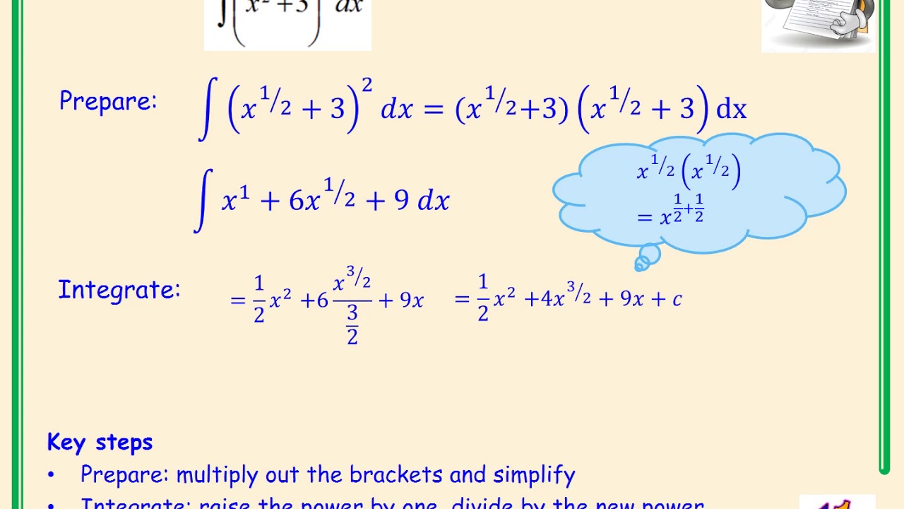 Higher Mathematics Integration Video 2 - Preparing to Integrate - YouTube Higher Mathematics Integration Video 2 - Preparing to Integrate - YouTube