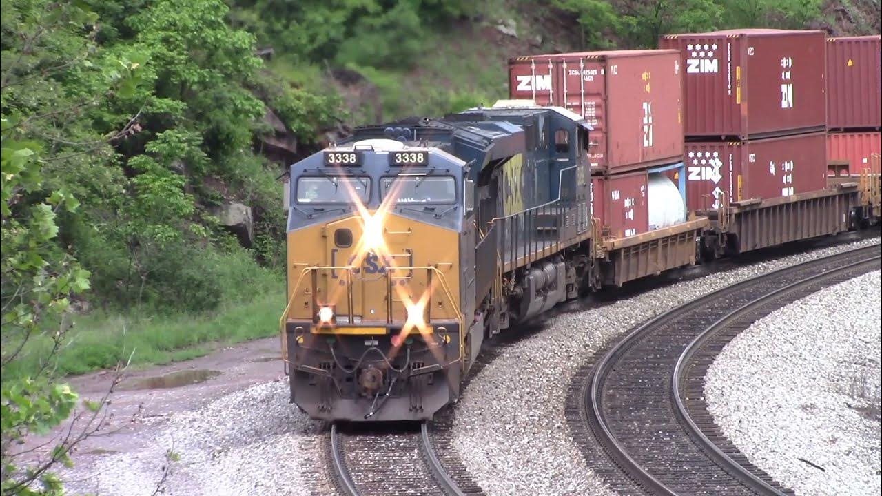CSX Double Stack Train, Climbs The Appalachian Mountains! #csx - YouTube