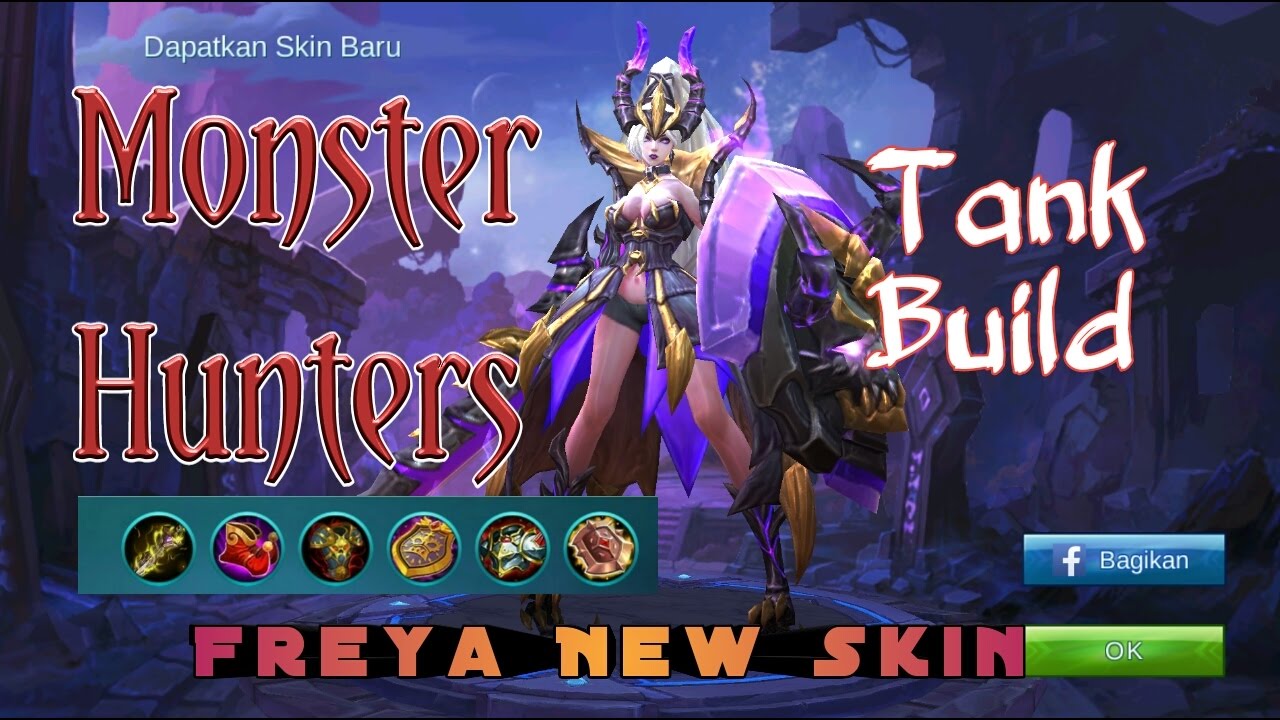 FREYA NEW SKIN (monster hunters) Mobile Legends gameplay #ML04 - YouTube