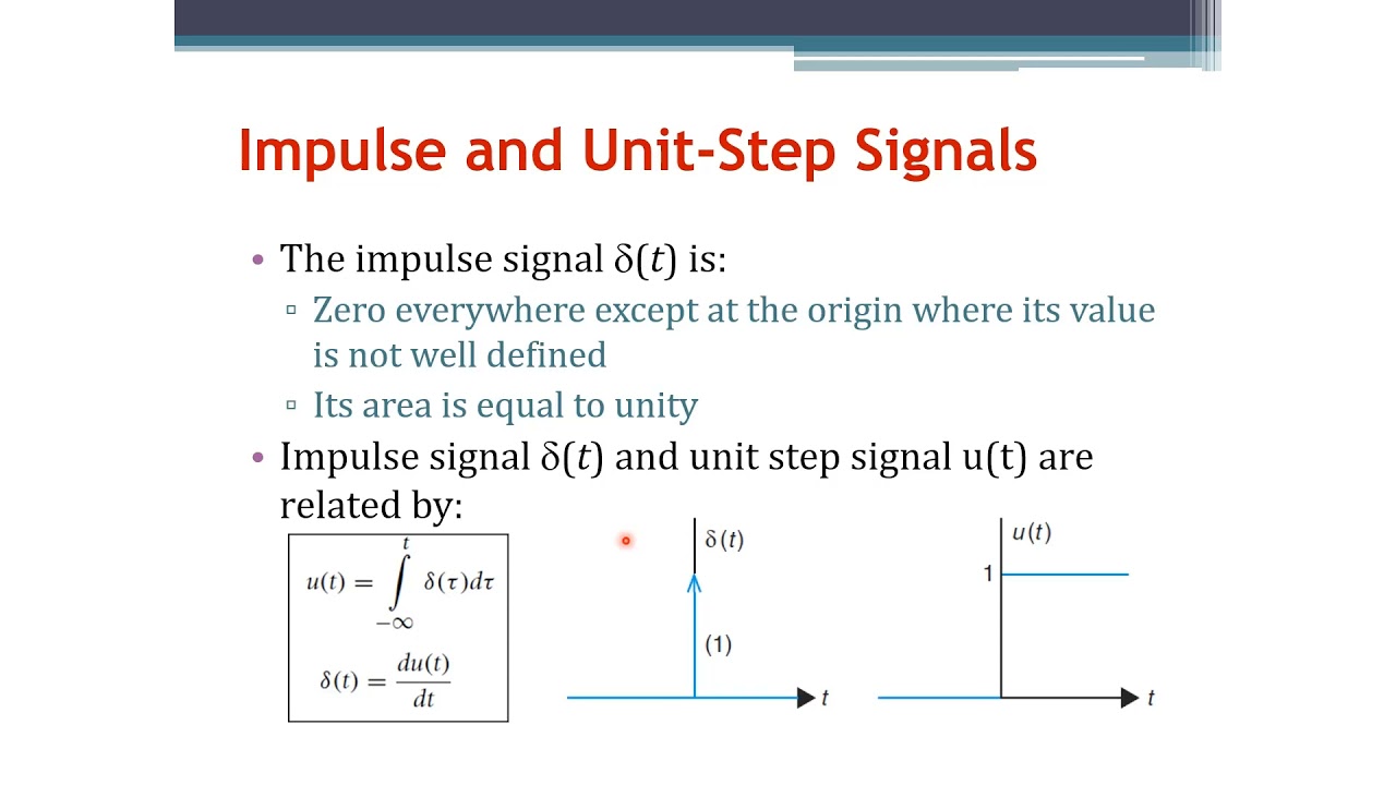 Signals And Systems Impulse Unit Step And Ramp Signals Arabic Narration Youtube