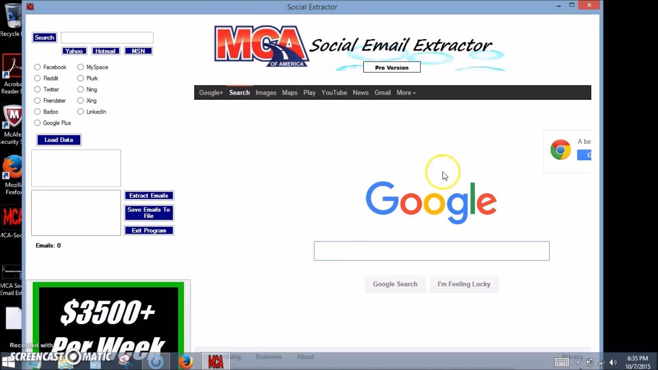 MCA Social Email Extractor | Email Extractor For MCA Agent's!!! - YouTube