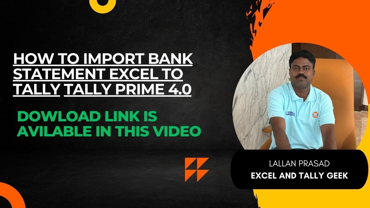 Tally prime 4.0 | excel to tally Bank statement import in tally prime 4 ...