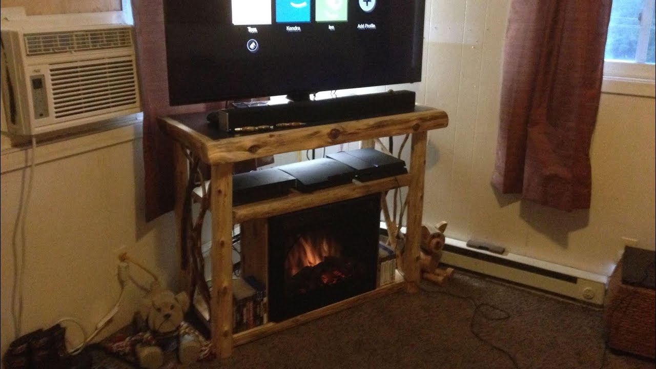 Wood projects by Tom/ tv stand with cabin setting/ mini cabin ...