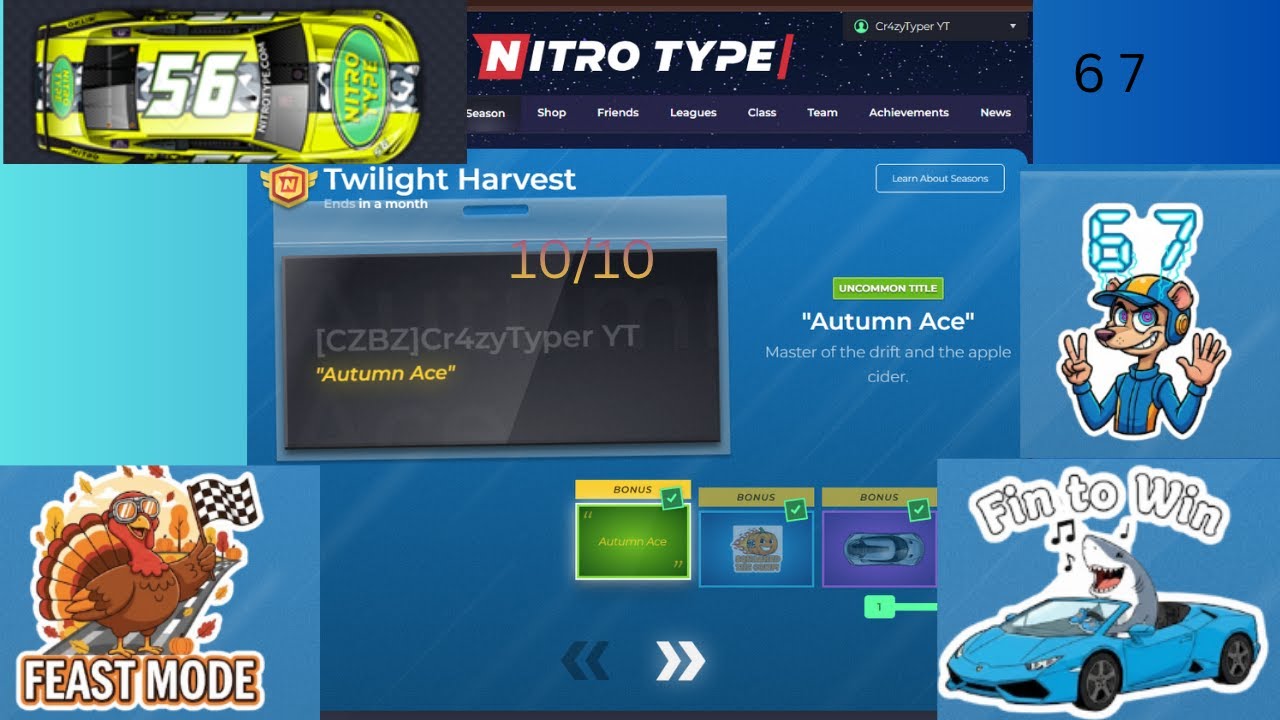 Rating the Nitro Type Season loot! - YouTube