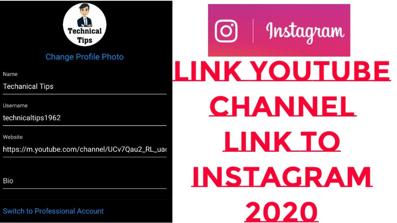 How to link youtube channel link to instagram page 2020 - YouTube