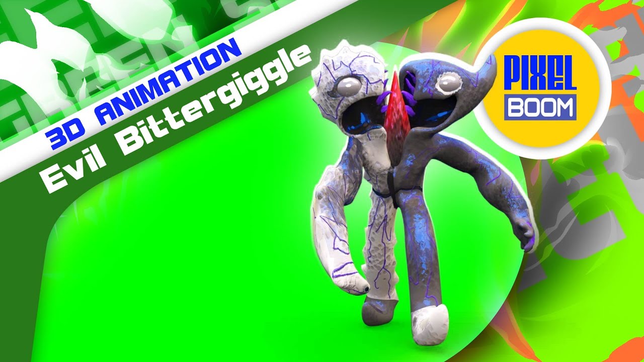 Green Screen Evil Bittergiggle Garten of Banban 3D Animation PixelBoom ...