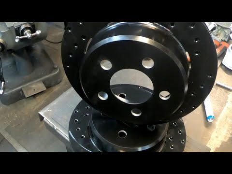 Drilling bolt pattern in Wilwood brake rotors - YouTube