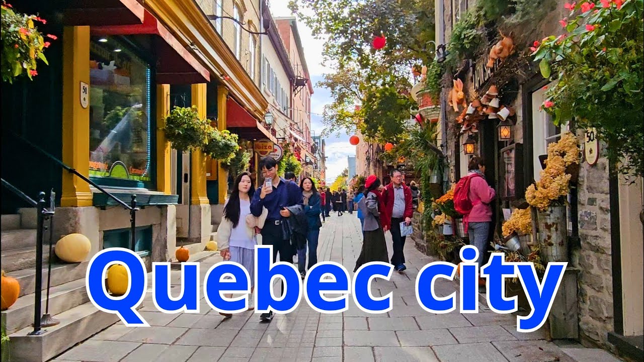 Walking in Quebec city | Petit Champlain | Red door GOBLIN | Tour 2023 ...