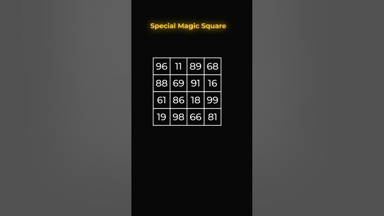 Special Magic Square - YouTube