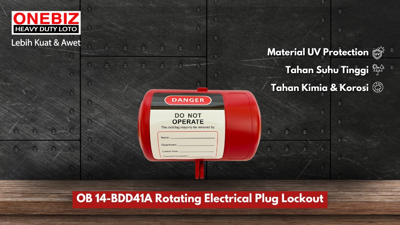 ONEBIZ Heavy Duty Loto OB 14-BDD41A Rotating Electrical Plug Lockout ...