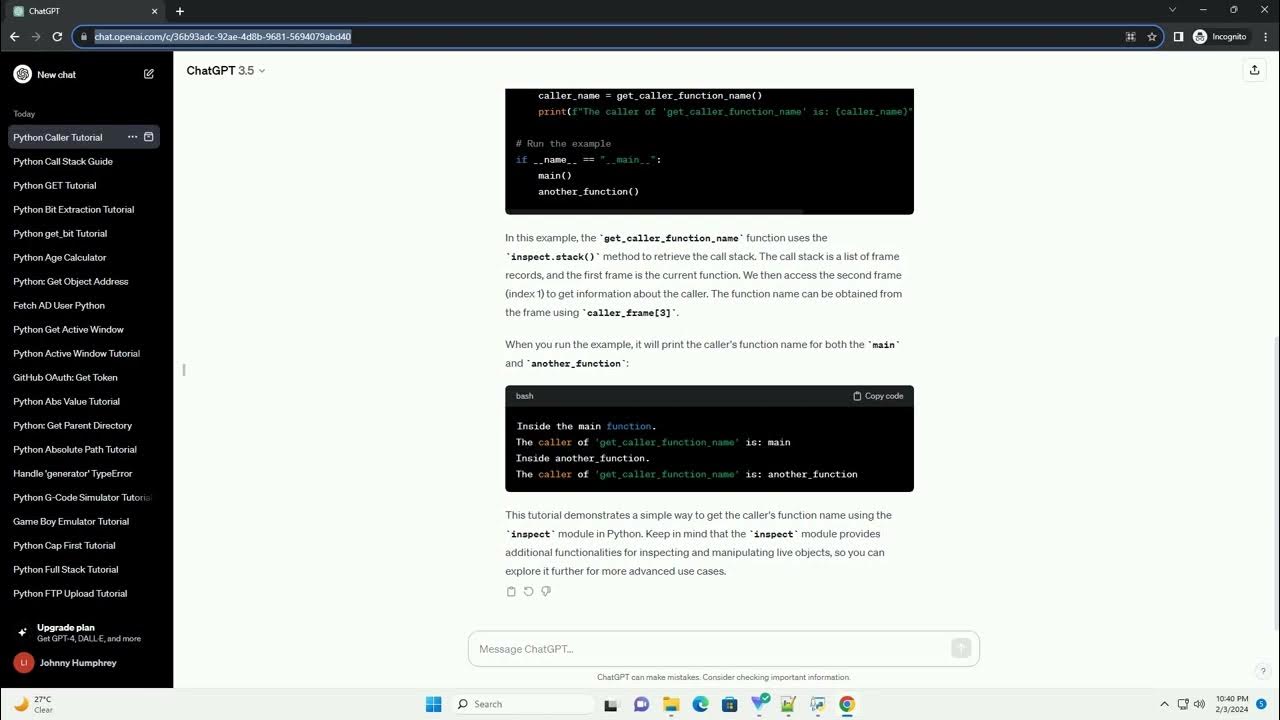 python get caller - YouTube
