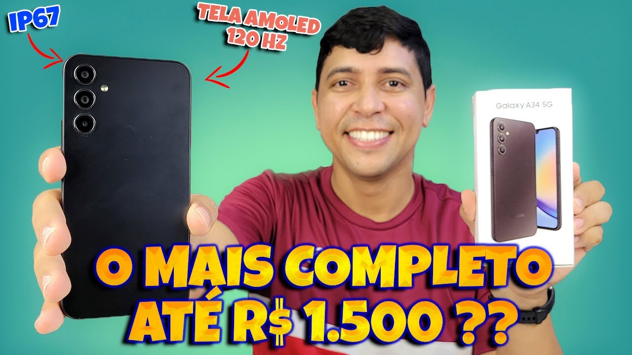 Galaxy A34 5G | Com Hardware PODEROSO, Certificação IP67 e Tela AMOLED ...