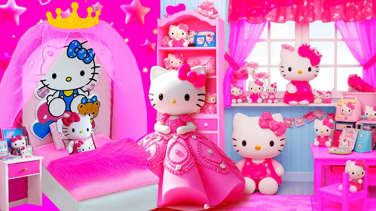 Who Gets the Pink Princess Dress? Hello Kitty Doll Dressing Up & Mini ...