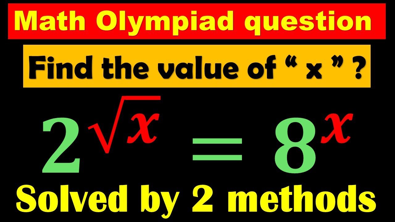 Find x || Math Olympiad Question || viral math problems - YouTube