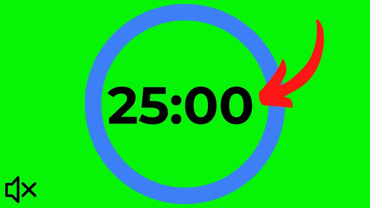 The Most Effective 25 Minute Green Screen Countdown Timer | No sound - YouTube