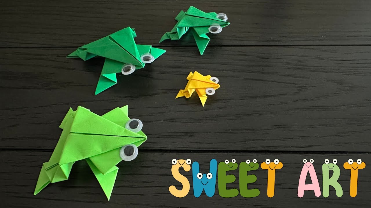 Jumping Frog Origami | Paper Jumping Frog | How to Make a Paper Jumping ...