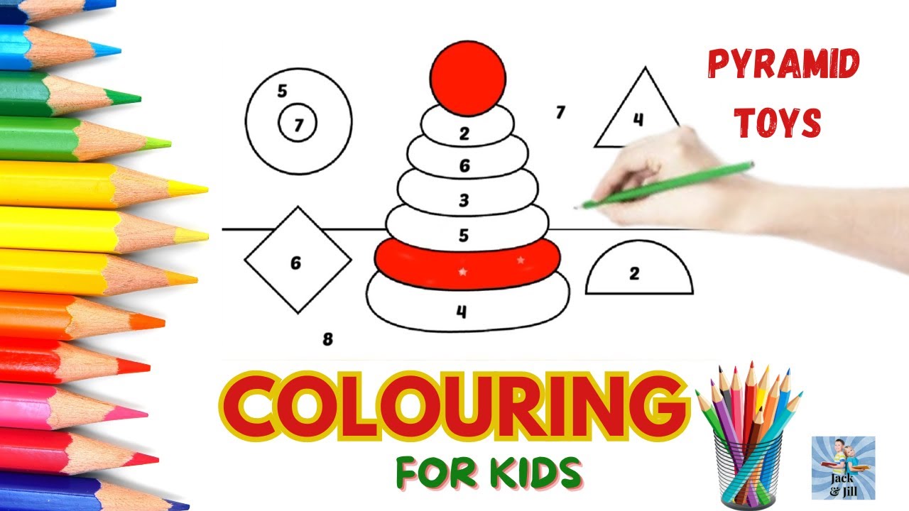 Rainbow Toy Pyramid Coloring 🌈 | Learning Colors For Kids # ...