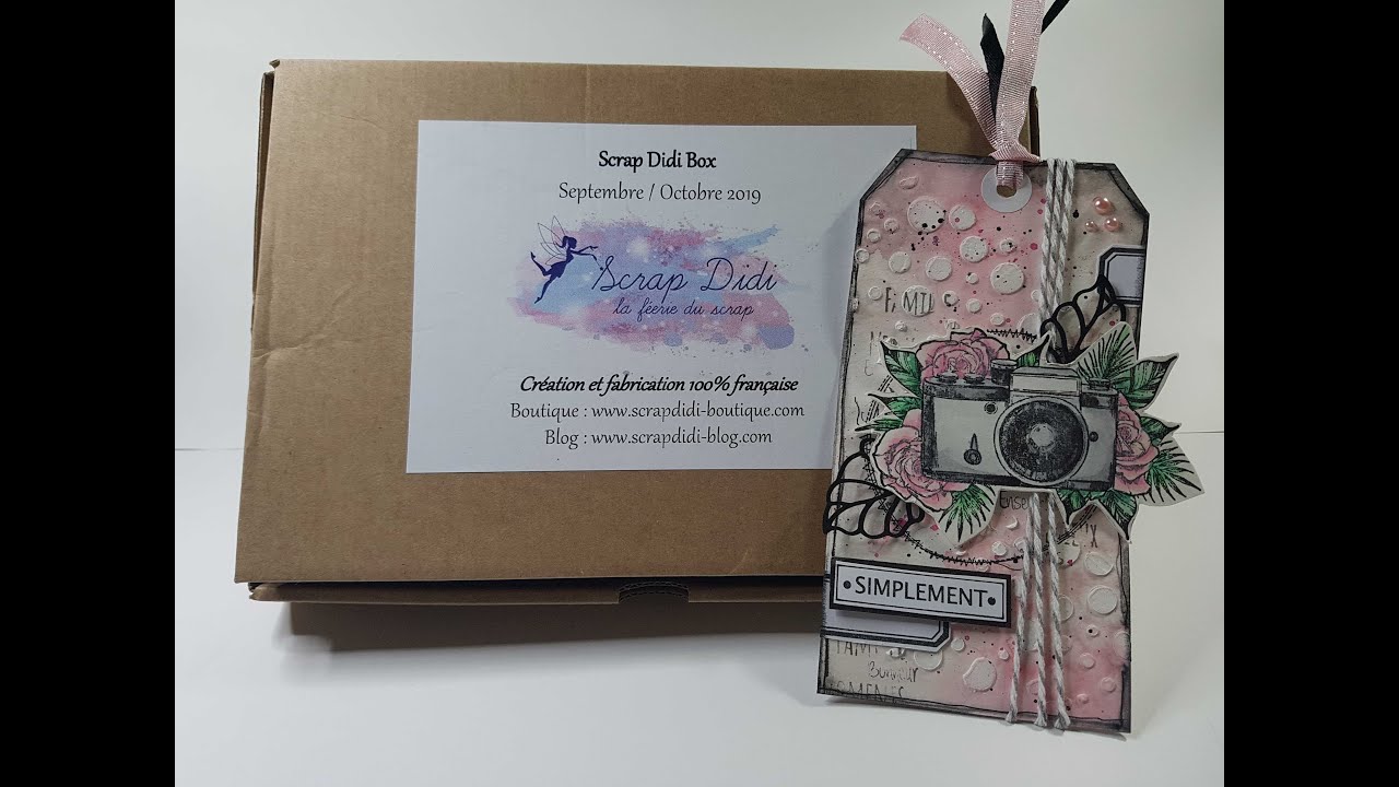 box scrap didi septembre / octobre 2019 + tuto tag mixed media - YouTube