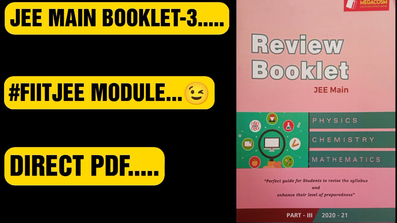 JEE MAIN BOOKLET-3| FIITJEE MATERIAL - YouTube