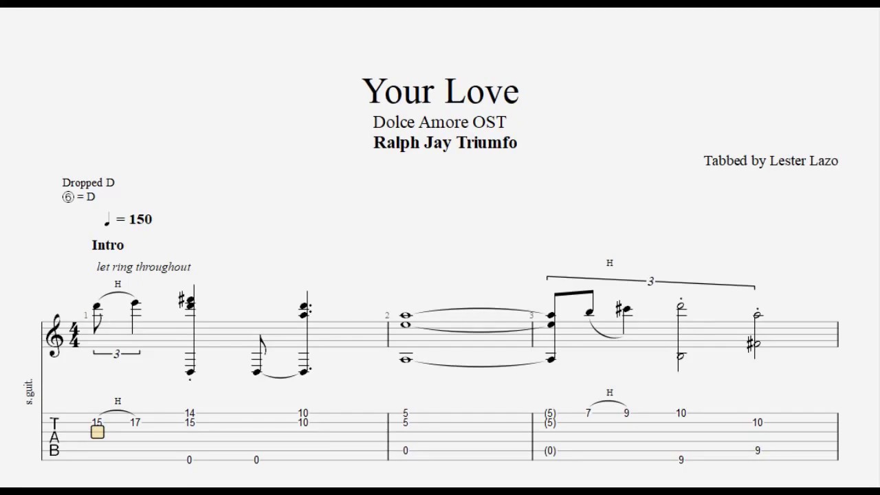 Your Love (Dolce Amore OST) Arr. by Ralph Jay Triumfo - Tabbed by ...