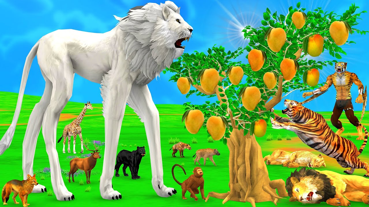 जादुई मैंगो पेड़ लंबी पैर सफेद शेर Magical Mango Tree Long Legs White ...