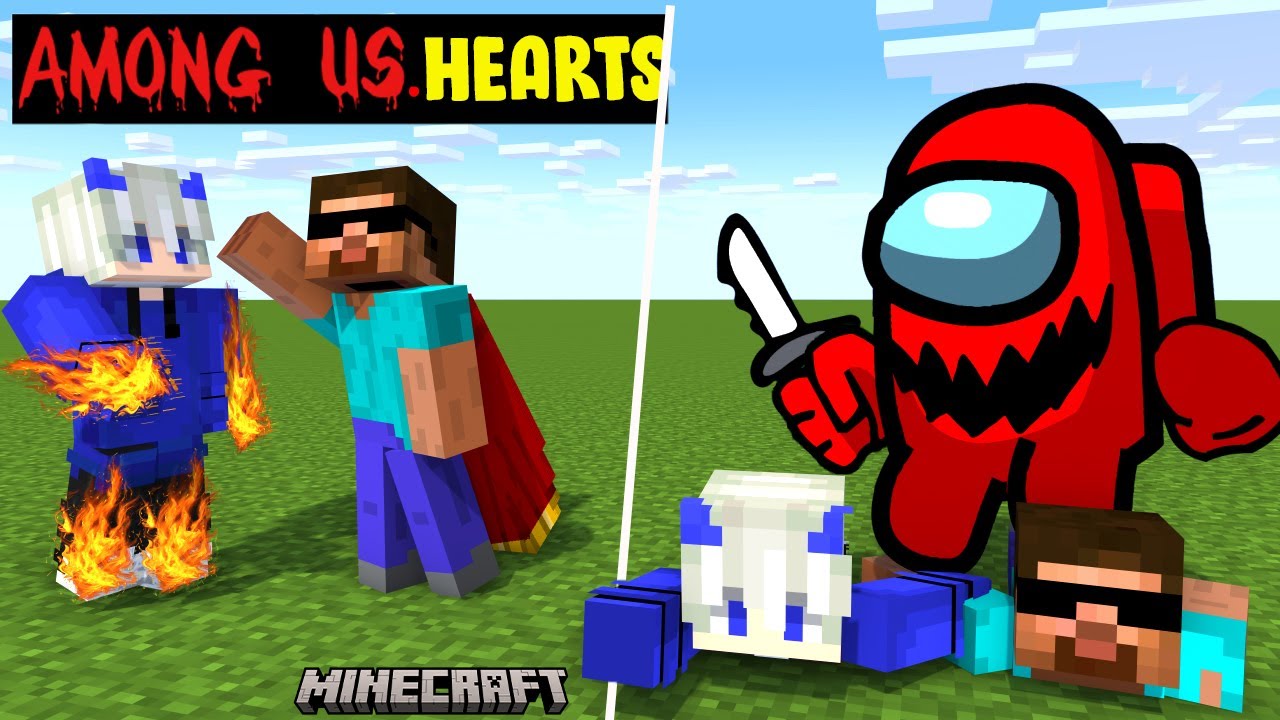 Minecraft, but with Among Us Hearts - YouTube