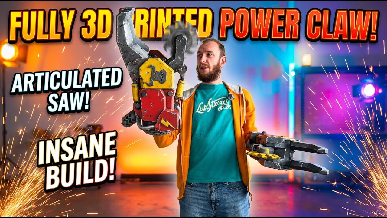 Power Claw with rotating SAW, Fully 3d printed and Fully mechanical ...