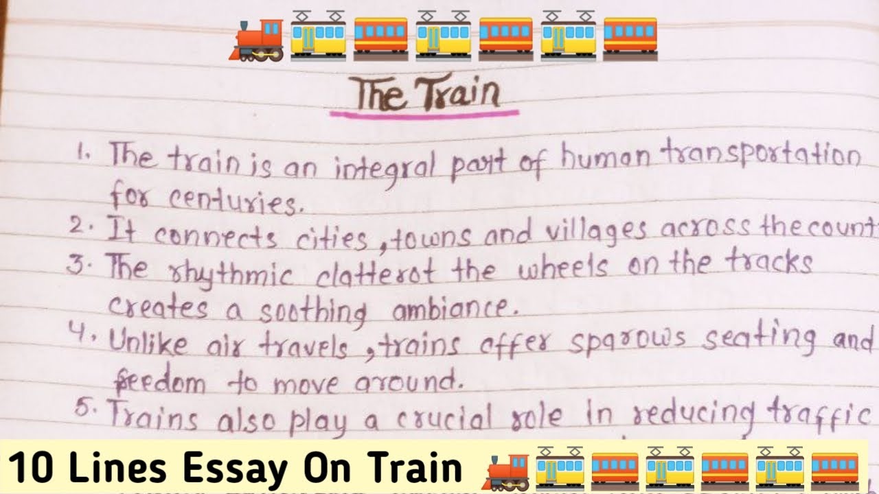 The Train Essay In English | The Train 10 Line Paragraph | The Train ...