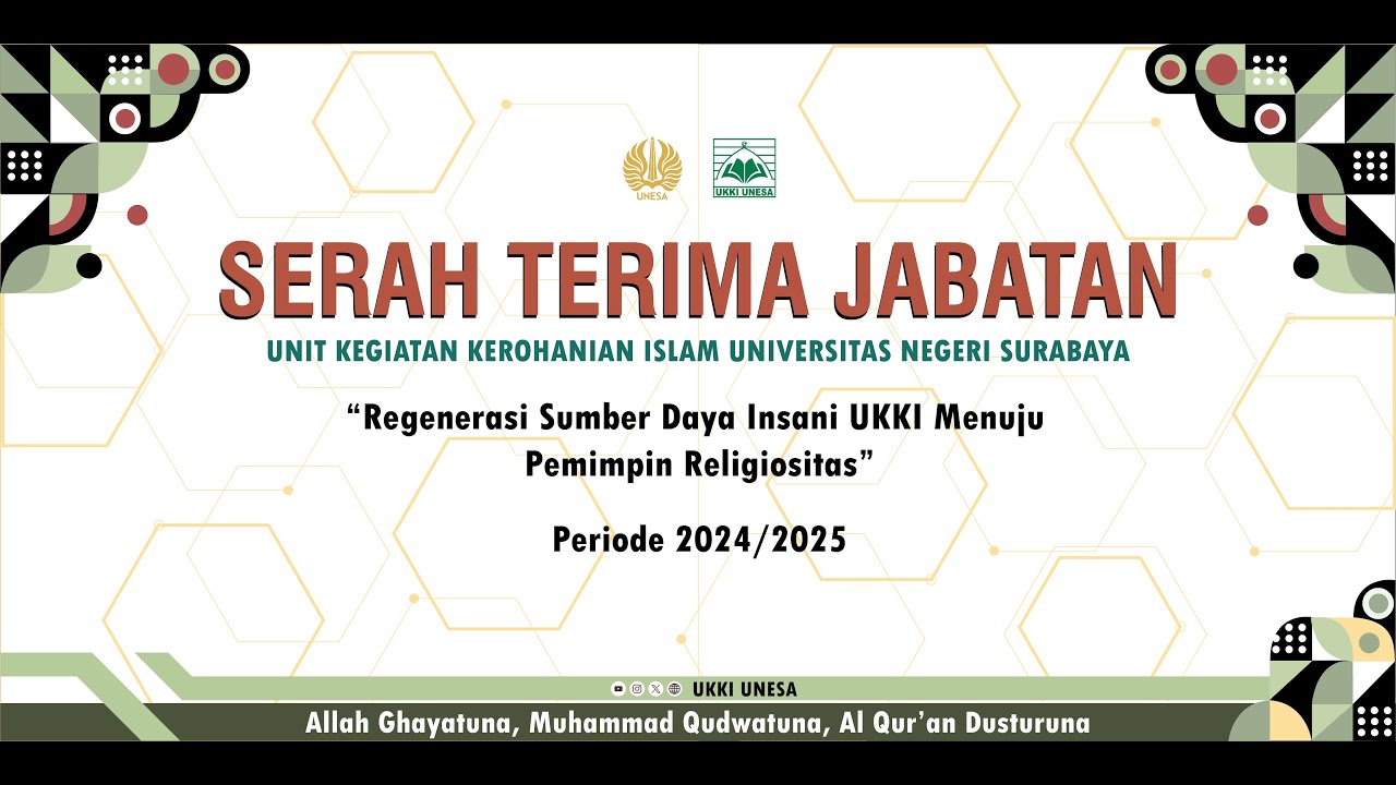 SERAH TERIMA JABATAN PENGURUS UKKI UNESA PERIODE 2024/2025 - YouTube