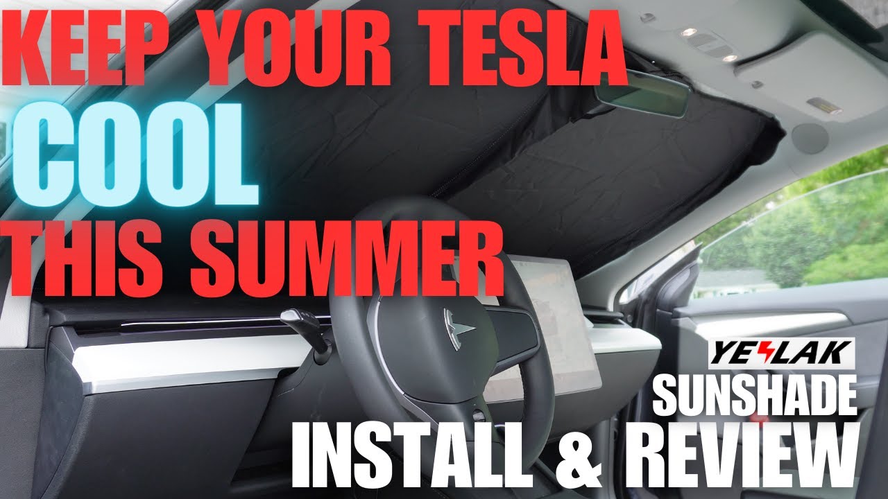 Tesla Full Windshield and Roof Sunshade Install and Review - YouTube