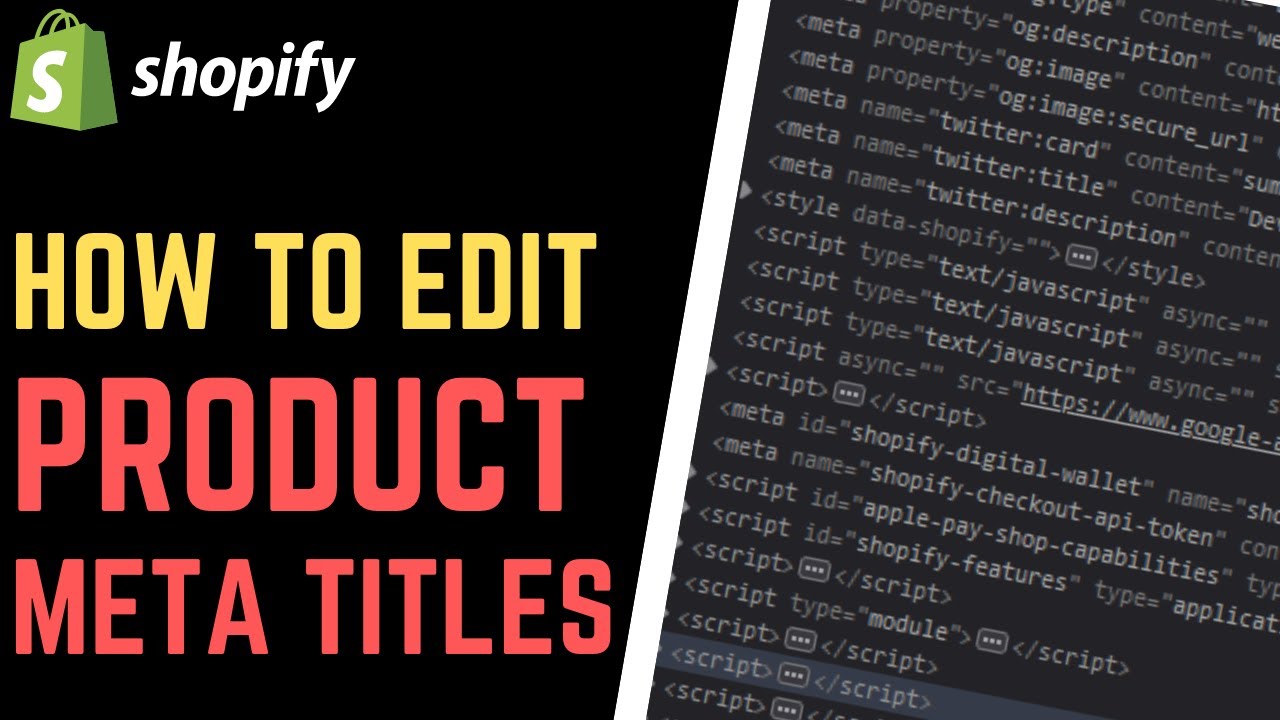 How to Edit Product Meta Titles and Meta Descriptions in Shopify - YouTube