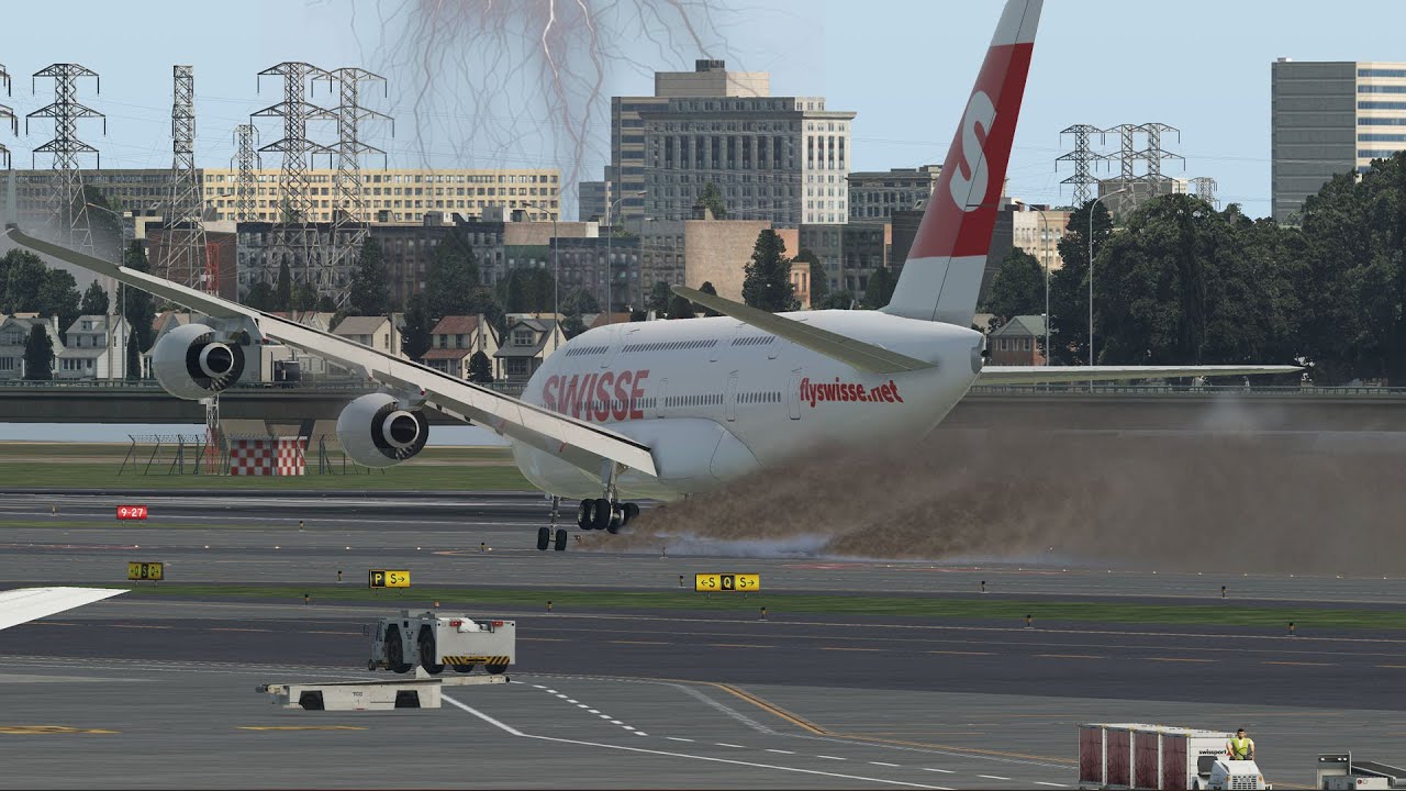 A380 Skids Off Runway Due To Bad Weather | Xplane 11 - YouTube