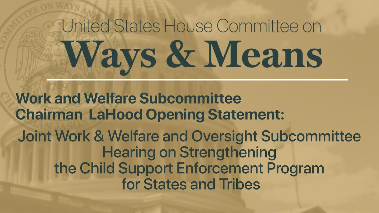 Work And Welfare Subcommittee Chairman Lahood Opening Statement Joint