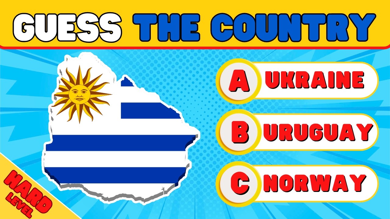 Guess The Country by The Flag and Shape 🚩 🗺️ 40 Countries #3 Easy to ...