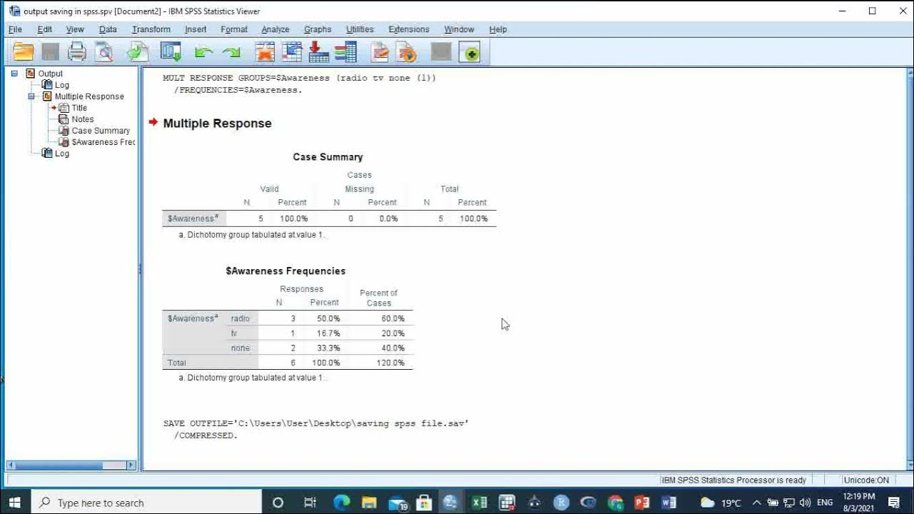 SPSS PART4 - SAVING SPSS & OUTPUT & EXPORTING OUTPUT - YouTube
