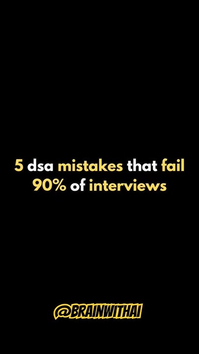 5 DSA mistakes you are making #coding - YouTube
