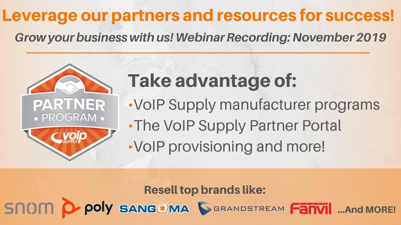 VoIP Supply Manufacturer Program Webinar - YouTube