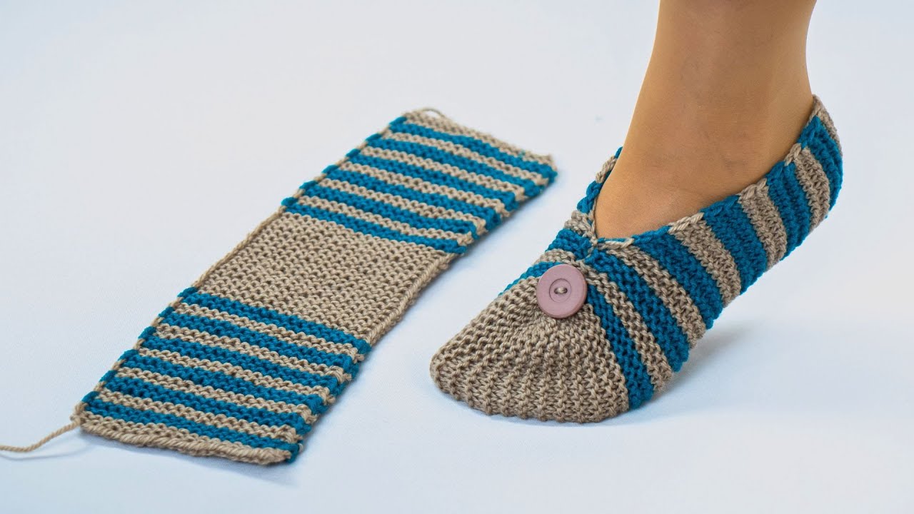 How to knit very easy slippers! - YouTube