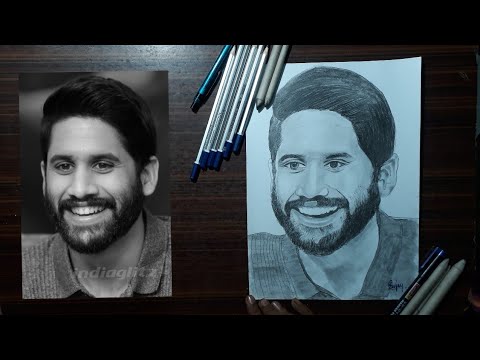 DRAWING naga chaitanya - YouTube