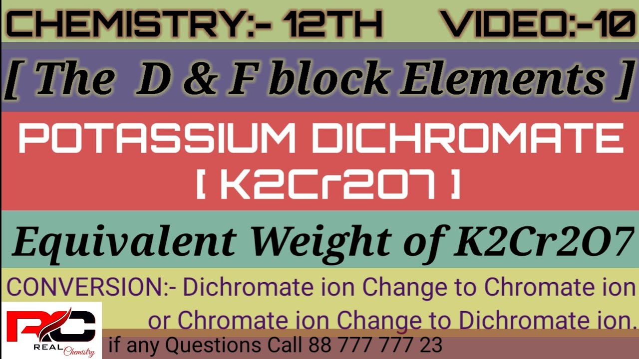 POTASSIUM DICHROMATE [ K2CR2O7 ] - YouTube