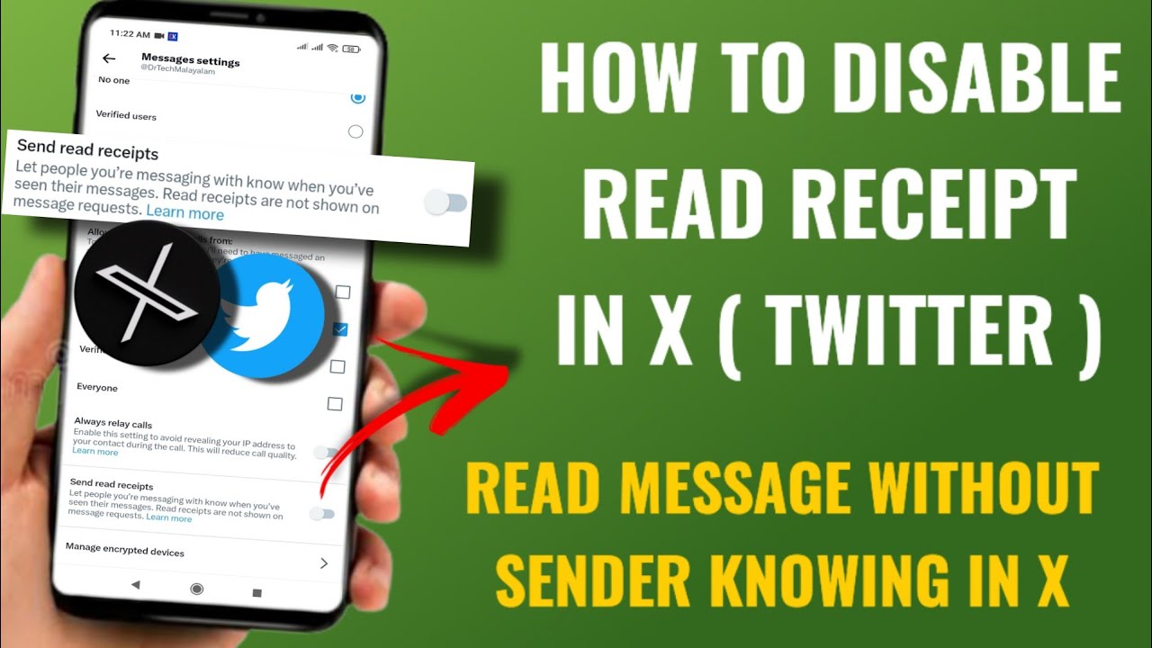 How To Disable Read Receipt In X ( Twitter ) | Read Message Without ...