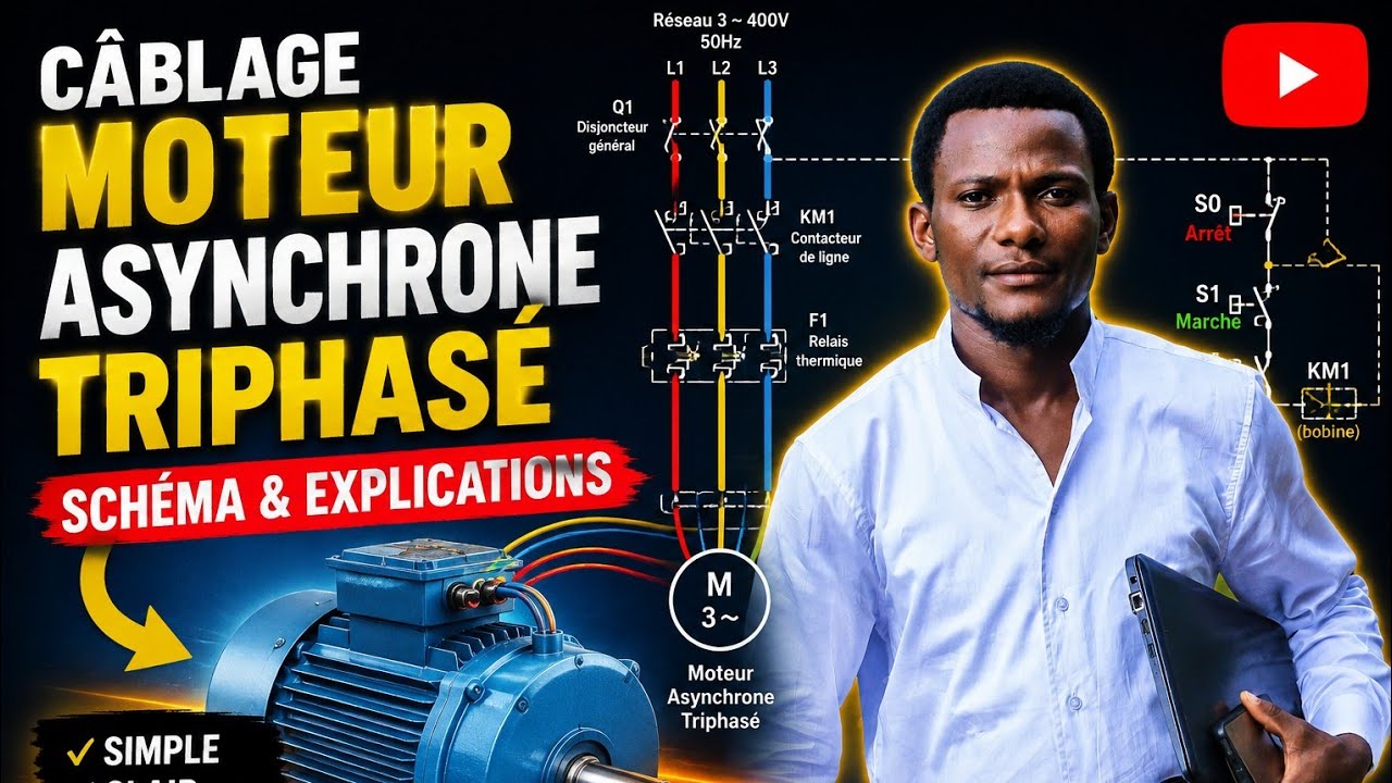 Réalisation de schéma de cablage d'un moteur asynchrone triphasé (un ...