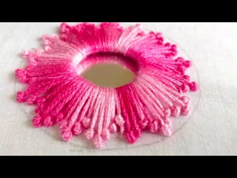 Hand embroidery mirror work tutorial. Mirror work tutorial. - YouTube