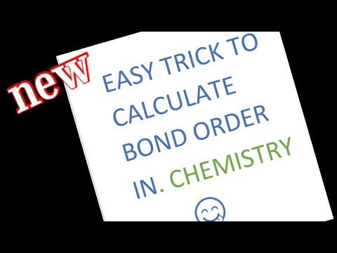 EASY TRICKS TO CALCULATE BOND ORDER IN CHEMISTRY - YouTube